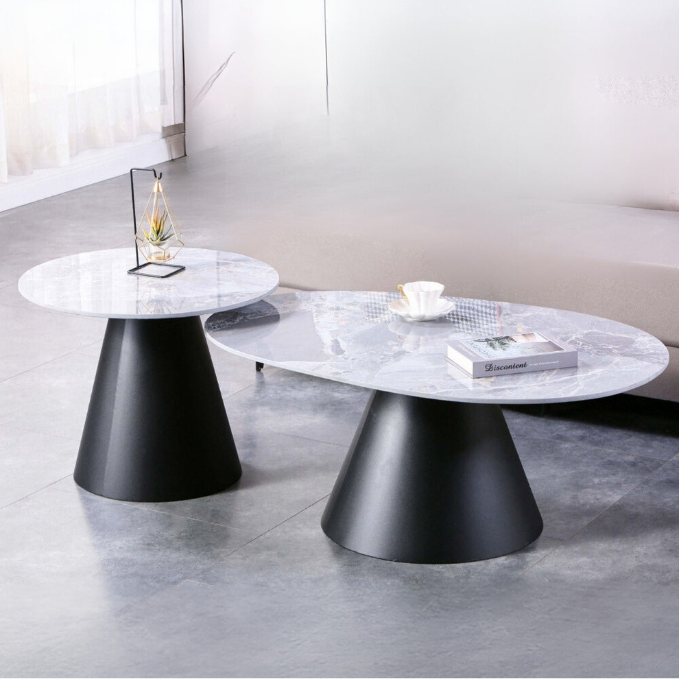 Ceramic Top Black Base Coffee Table – The Room Effect